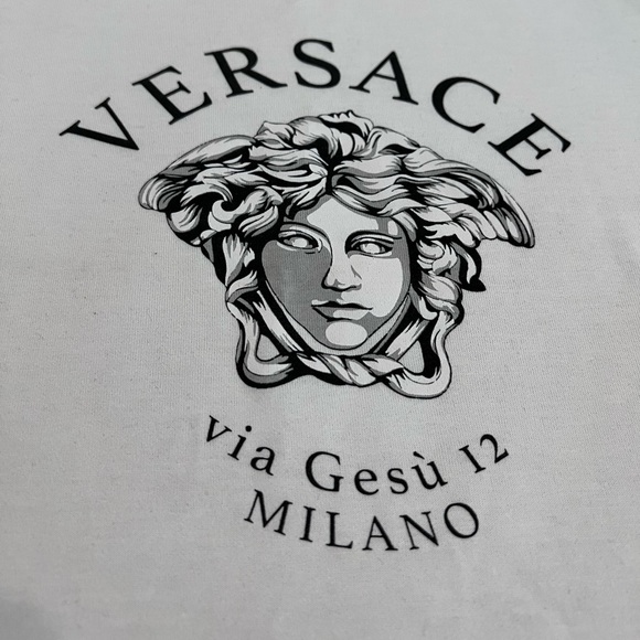 Versace | Shirts | Versace White Via Gesu Logo Tshirt | Poshmark